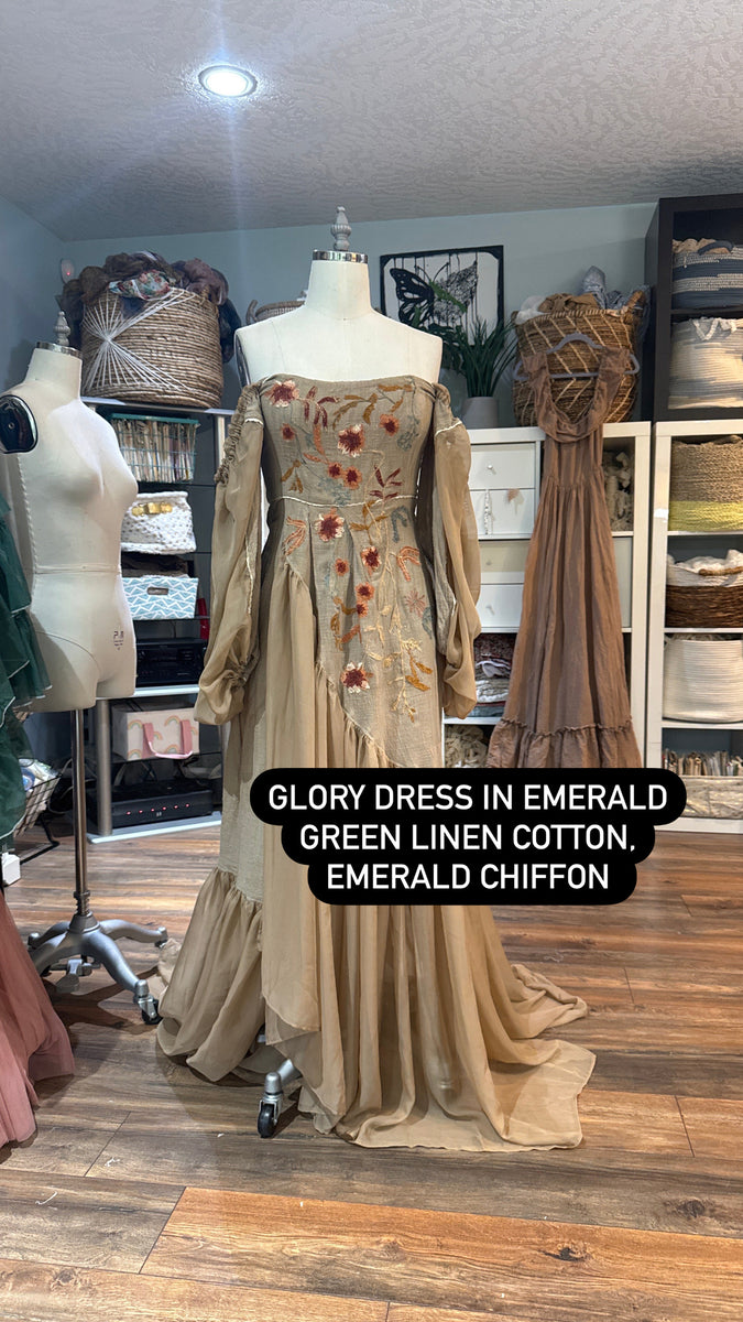 Glory dress preorder in emerald green (with embellishments) – We Are Reclamation